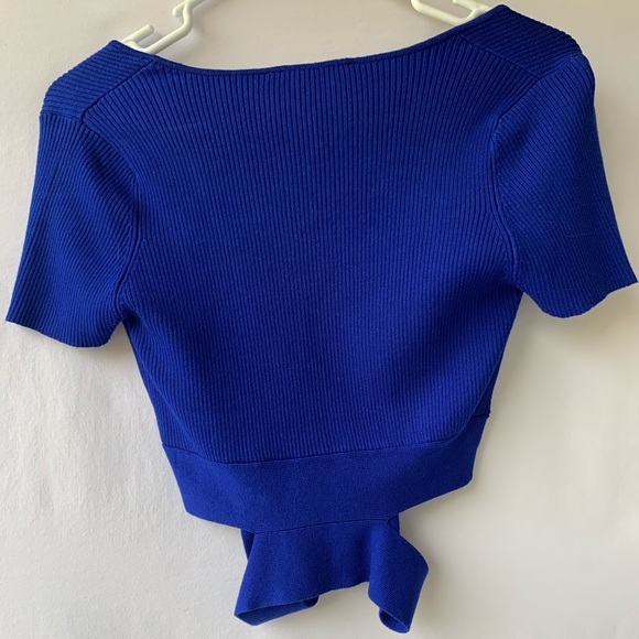 Tops | Side Cut Out Crop Top Cobalt Blue | Poshmark